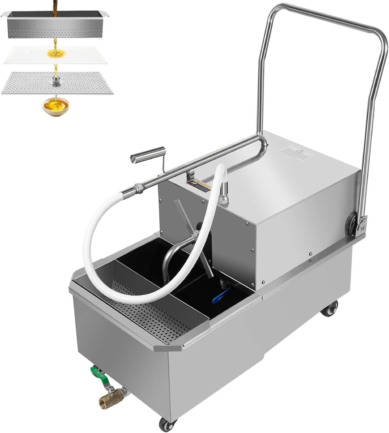 Amazon.com: Fryer Filter Machine 55L/14.53Gal, 550W Stainless Steel ...