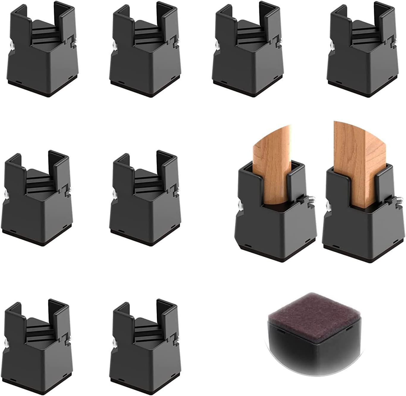 Amazon.com: SHOWMEMY Furniture Risers, Bed Risers with Screw Clamp, 8 ...