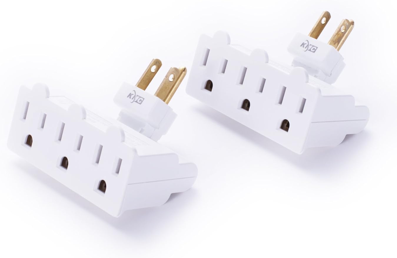 Amazon.com: KMC 3-Outlet Swivel Adapter, 180 Degree Swivel Wall Tap, AC ...