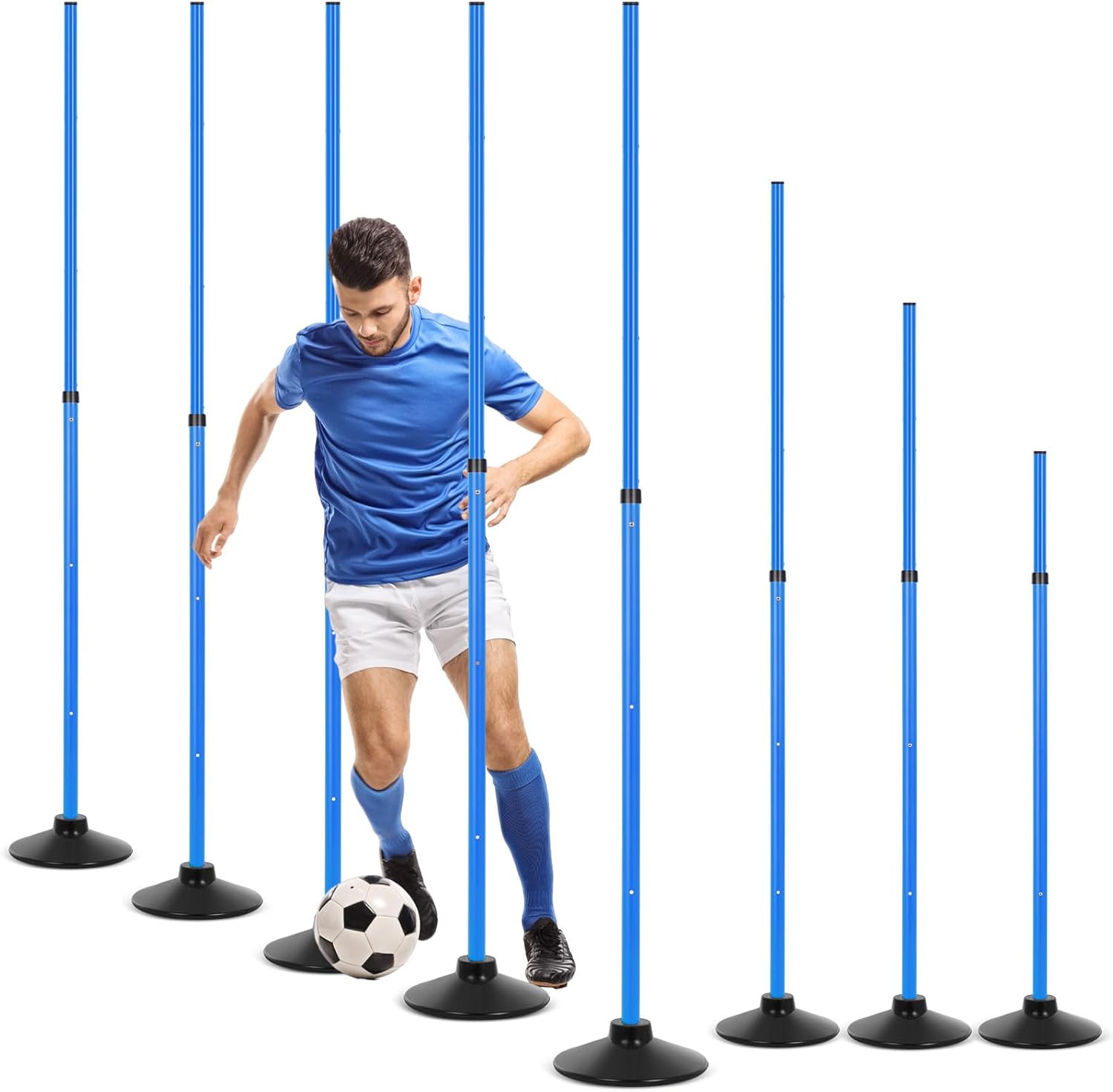Amazon.com : Sonwyoung 8 Pcs Soccer Agility Poles Detachable Sports ...
