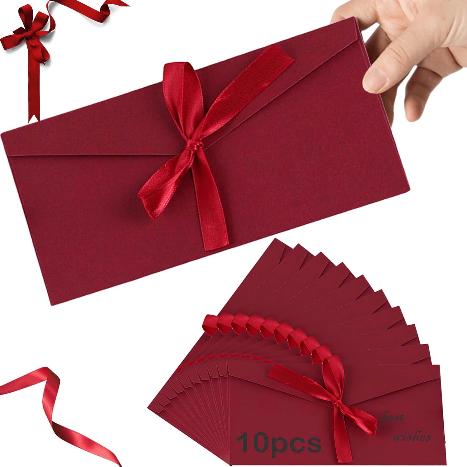 BENIFILE 10 Pack Red Envelopes Money Wallets for Cash Gifts Birthday ...