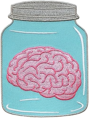 Amazon.com: Pinsanity Brain in a Jar Iron-On Embroidered Patch