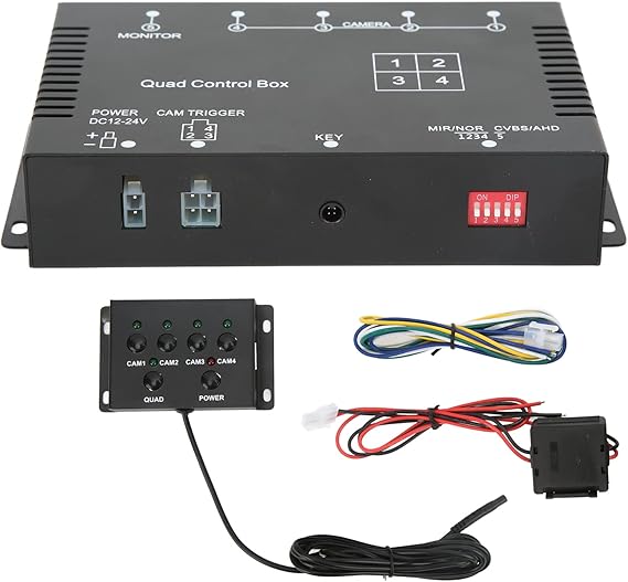 Amazon.com: 4 Channel Video Splitter, 1080P AHD 4 Cameras Video Control ...