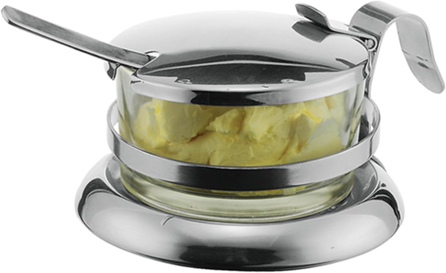 Amazon.com | IULAVP Condiment Jar & Spoon Set: 6oz Glass Salt Cellar ...