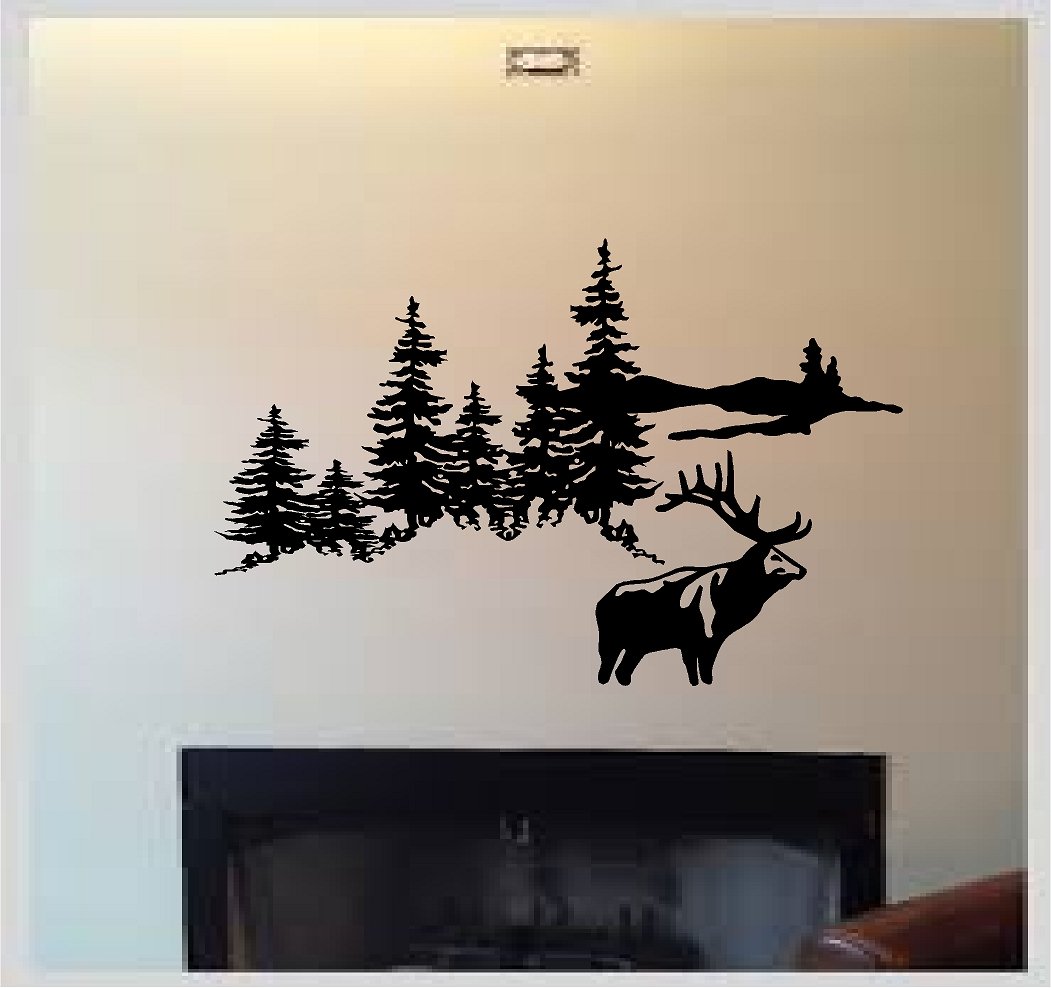 Amazon.com: ELK DEER HUNTING OUTDOOR MOUNTAINS VINYL WALL DECAL HOME ...