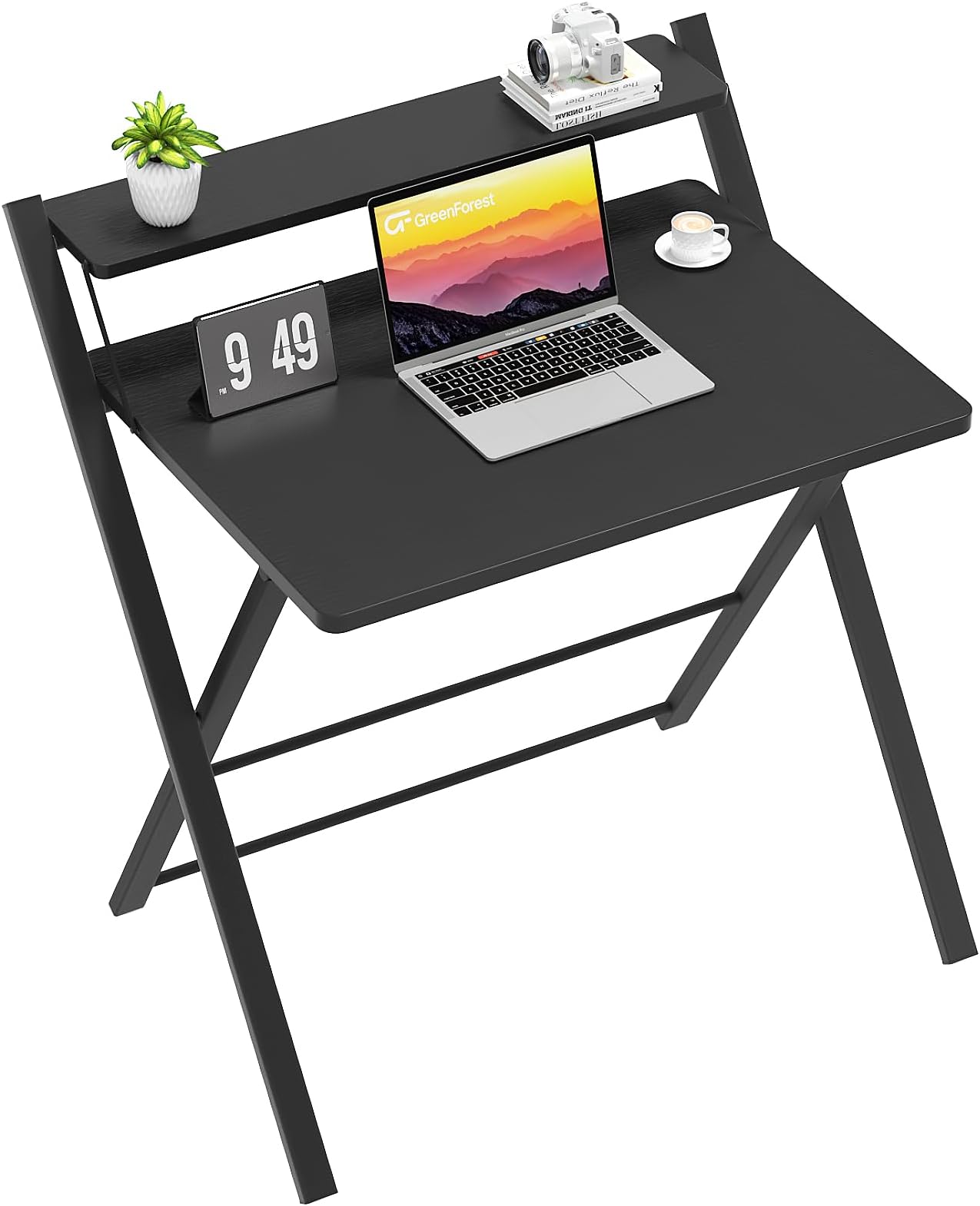 Amazon.com: ALISENED 2 Tier Computer Desk with Keyboard Tray, 23.6 ...