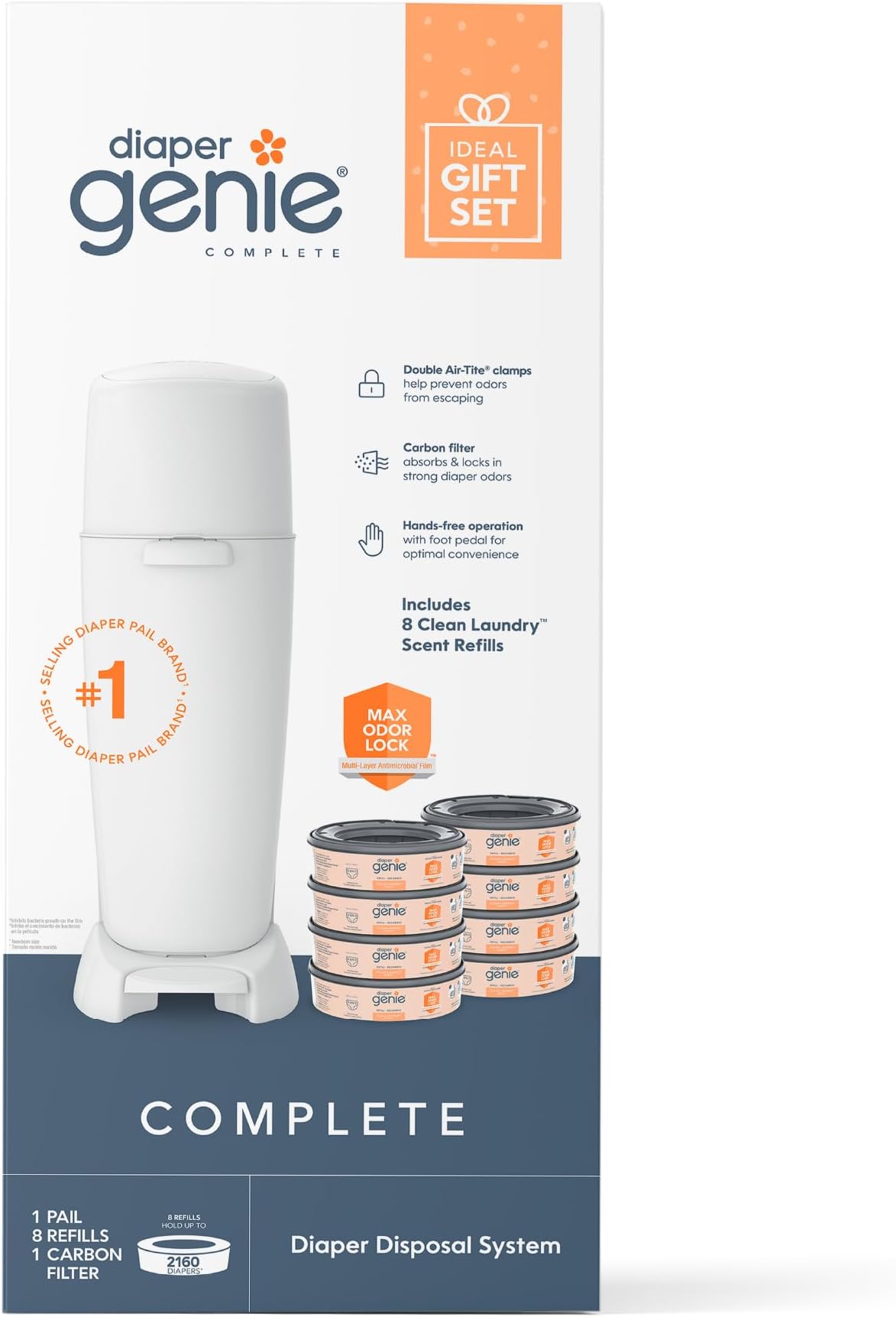 Diaper Genie Signature - bote para pañales. Incluye 1 recambio Easy ...