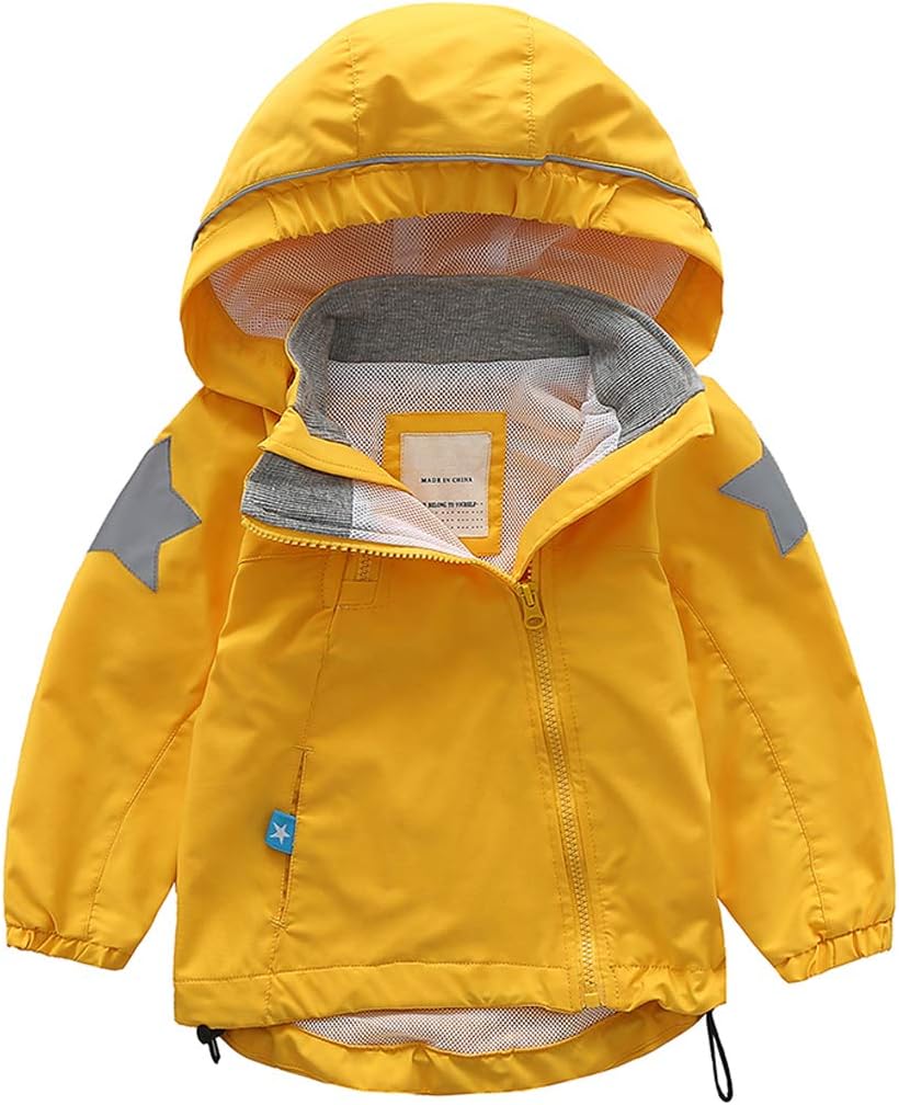 Amazon.com: GLEAMING GRAIN Little Kids Waterproof Raincoat Boys Girls ...