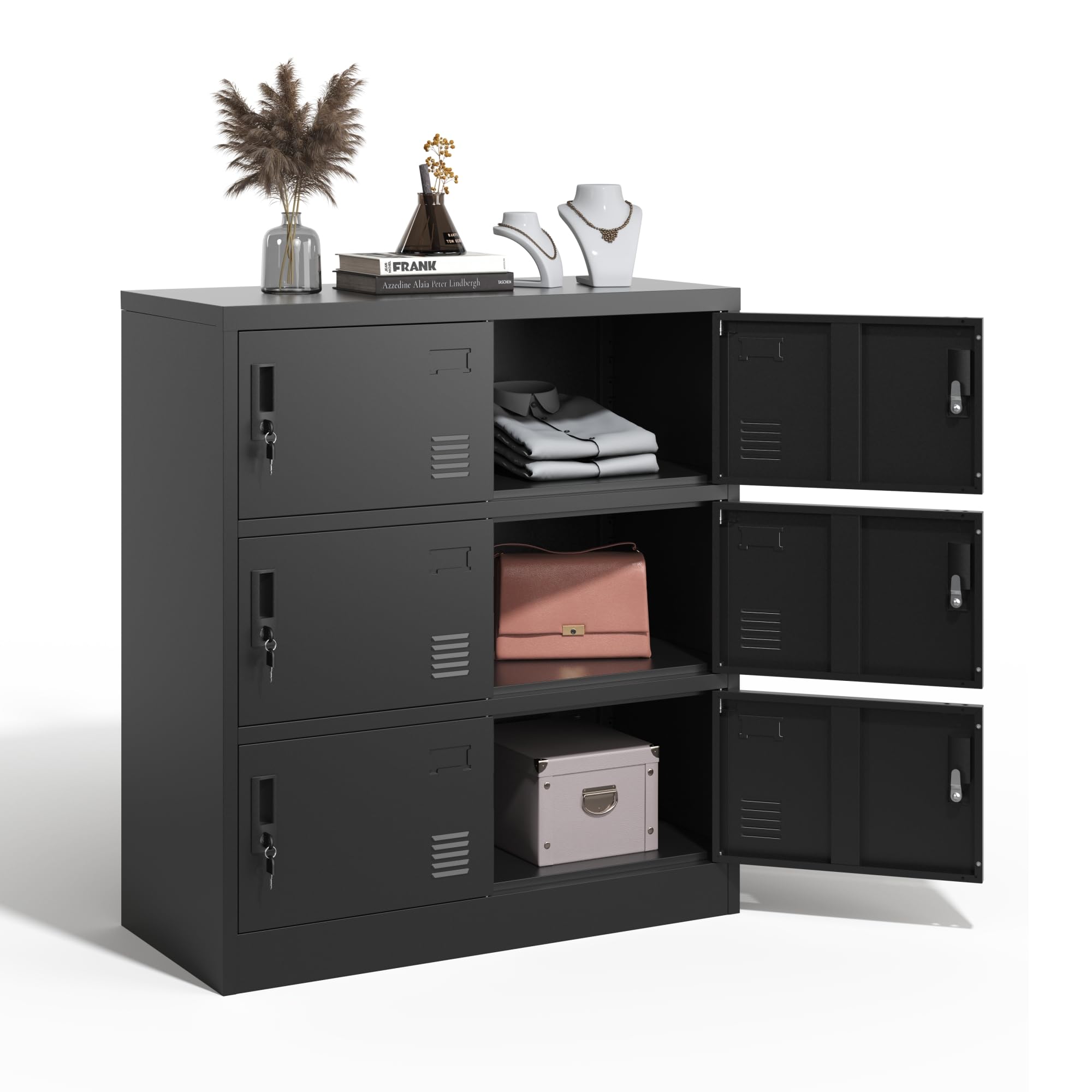 Amazon.com: FLIXELIO Metal Locker Storage Cabinet with 6 Door, Storage ...