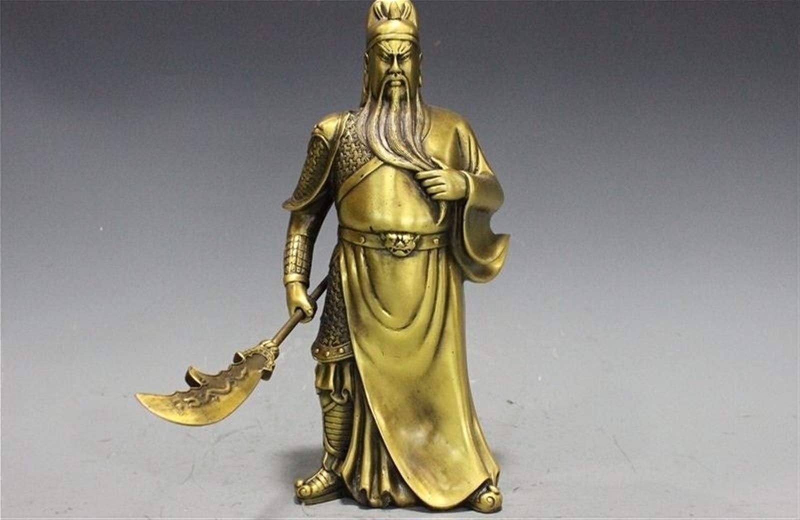 Buy Feng Shui Guan Yu Statue Chinese Pure Copper Brass Three Kingdoms ...