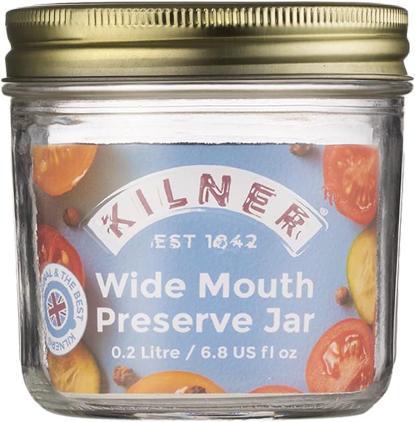Kerr Wide Mouth Half-Pint Glass Mason Jars 8-Ounces with Lids and Bands ...