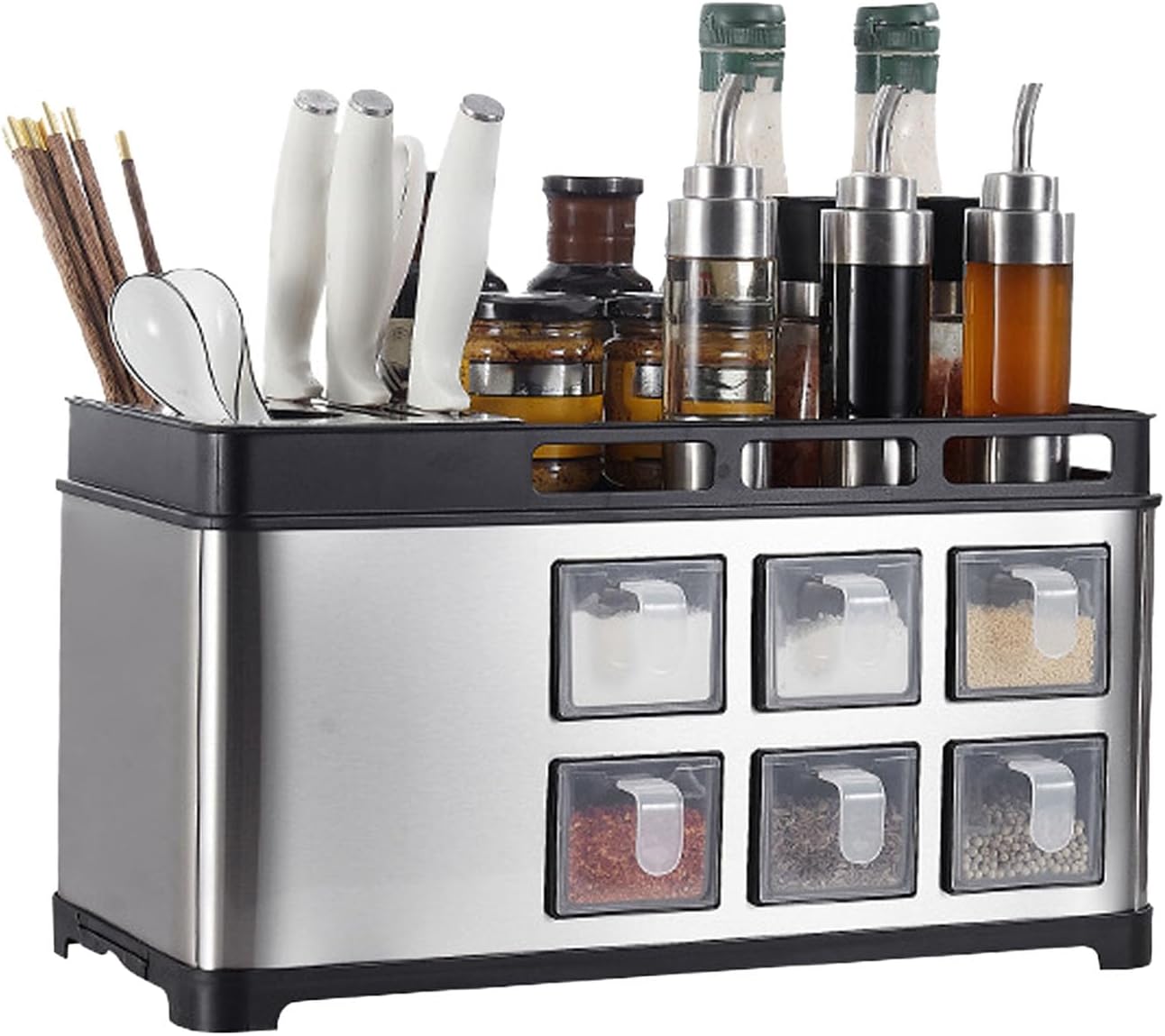 Amazon.com: Stainless Steel Spice Box Rack,Utensil Holder,Kitchen ...