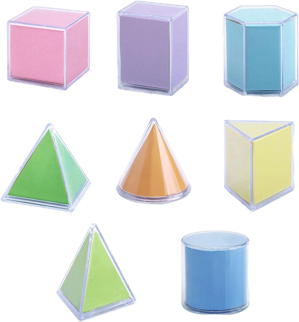 Fonowx 8 Pieces 3D Shapes Geometry Learning Toys Math Toys : Amazon.co ...