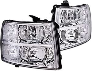 Amazon.com: HS Power Chrome Crystal Head Lights Compatible with 07-14 ...