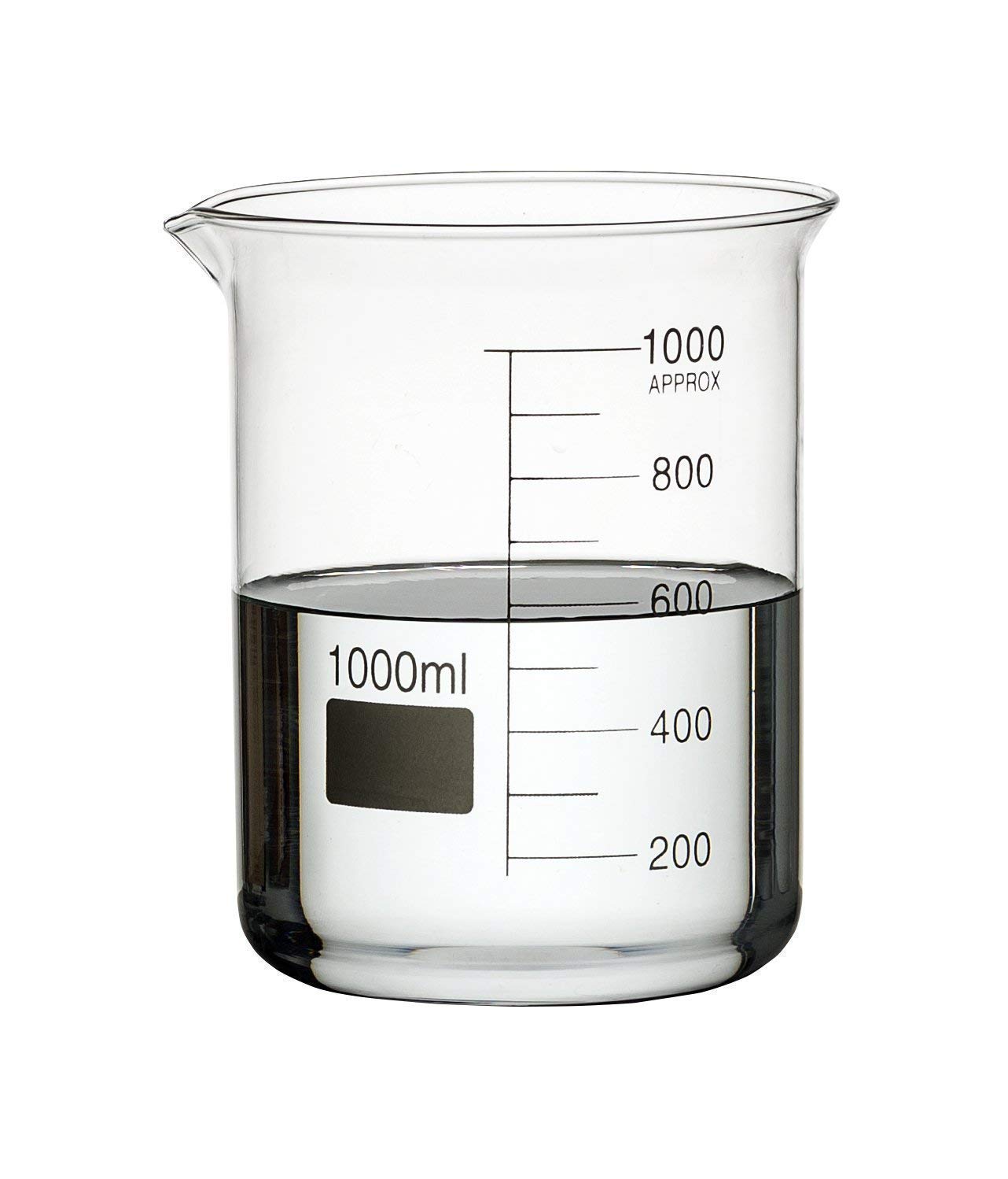 RAWAL'S Borosilicate Glass Beaker, with spout and graduation marks, 1000 ml (1 liter) : Amazon ...