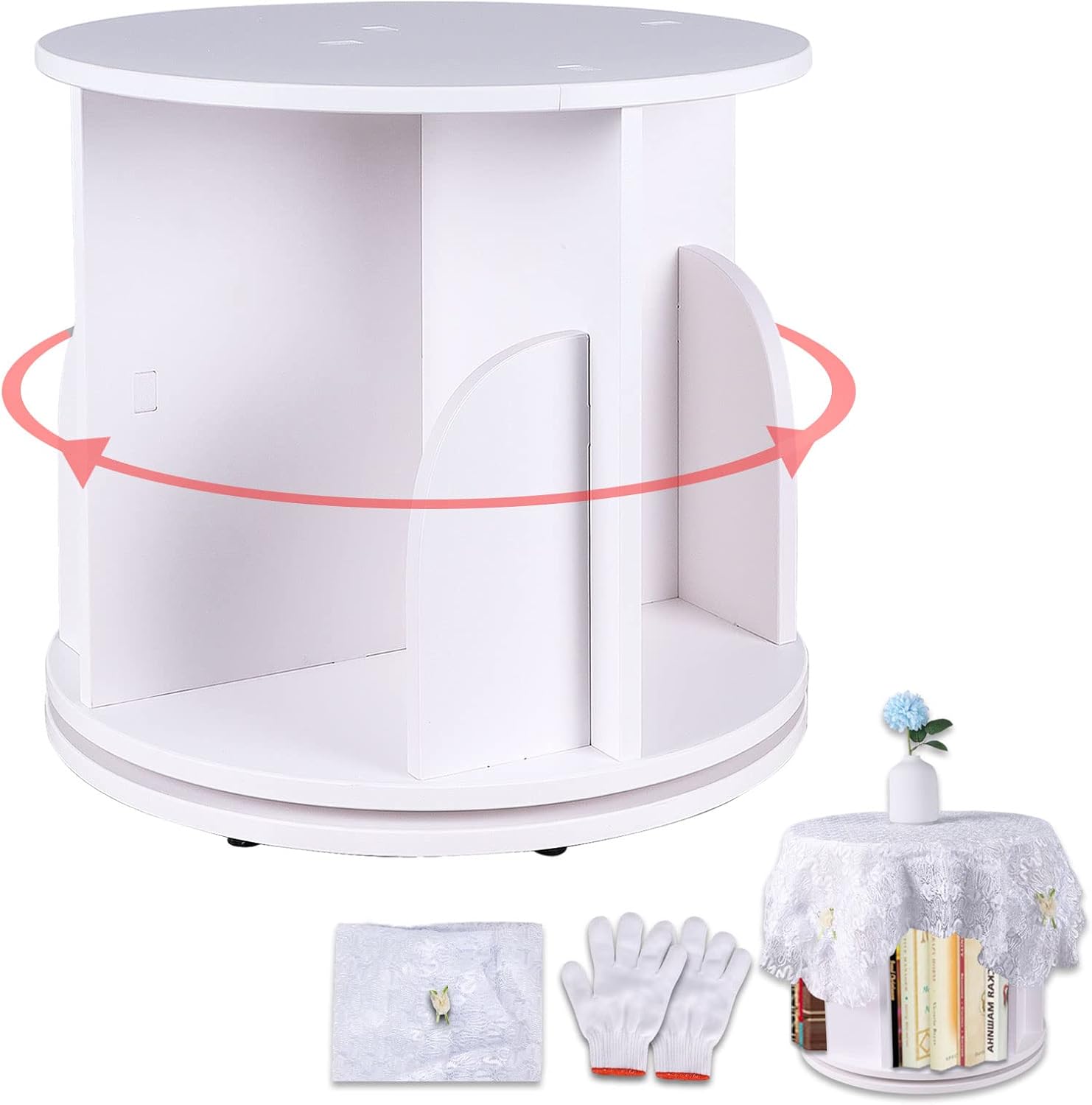 Amazon.com: Swity Home Rotating Desk Bookshelf Revolving 360 ° Bookcase ...
