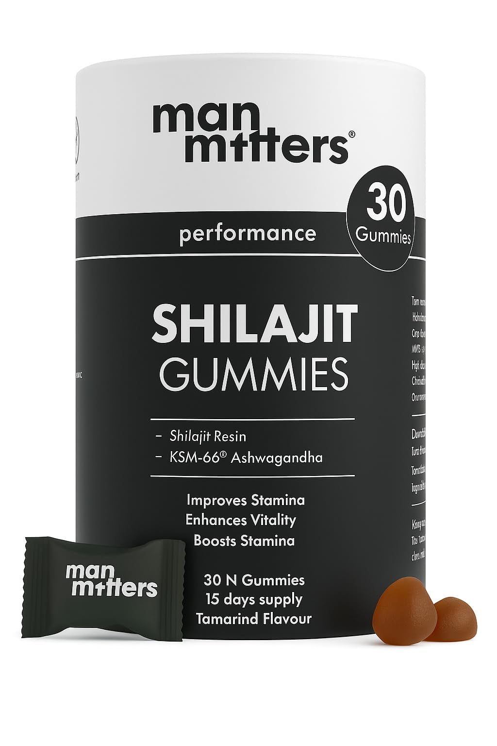 Man Matters Shilajit Gummies Tamarind Flavor - Stamina & Vitality ...
