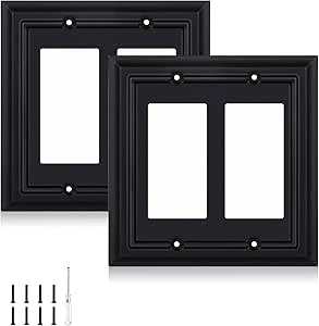 Matte Black Decorative Outlet Covers Wall Plates, Bamboo Fiber Light ...