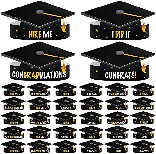 Amazon.com: KatchOn, Black Graduation Paper Hats - Pack of 36 ...