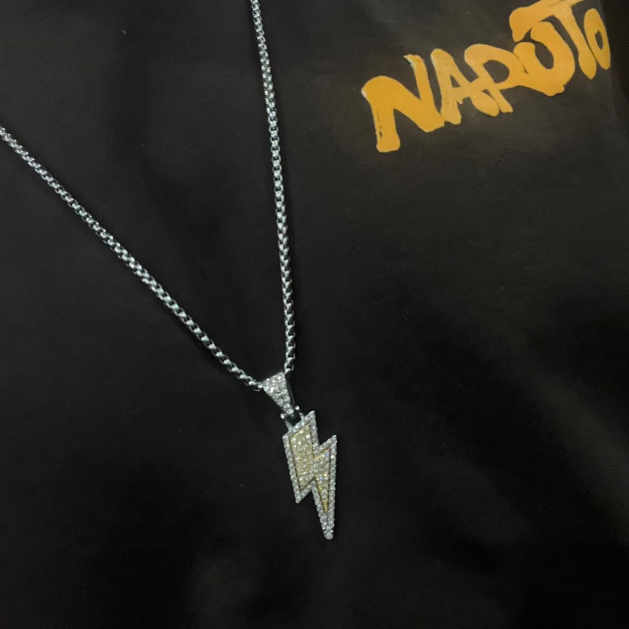 SALVE Iced Out Spark Flash Pendant Silver Chain for Men Silver | Hip ...