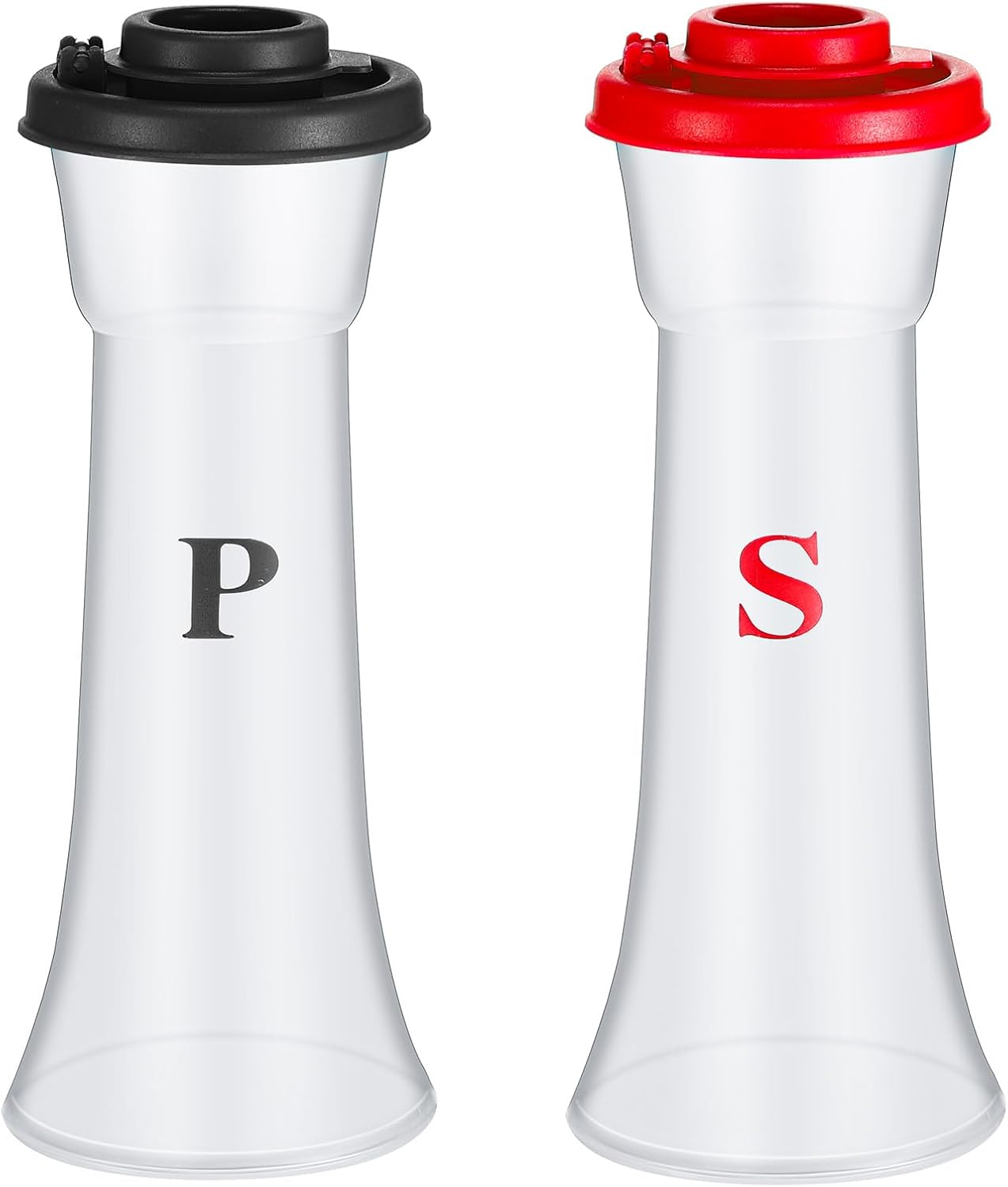 Set of 2 Plastic Salt and Pepper Shakers with Lids Large Salt Shaker ...