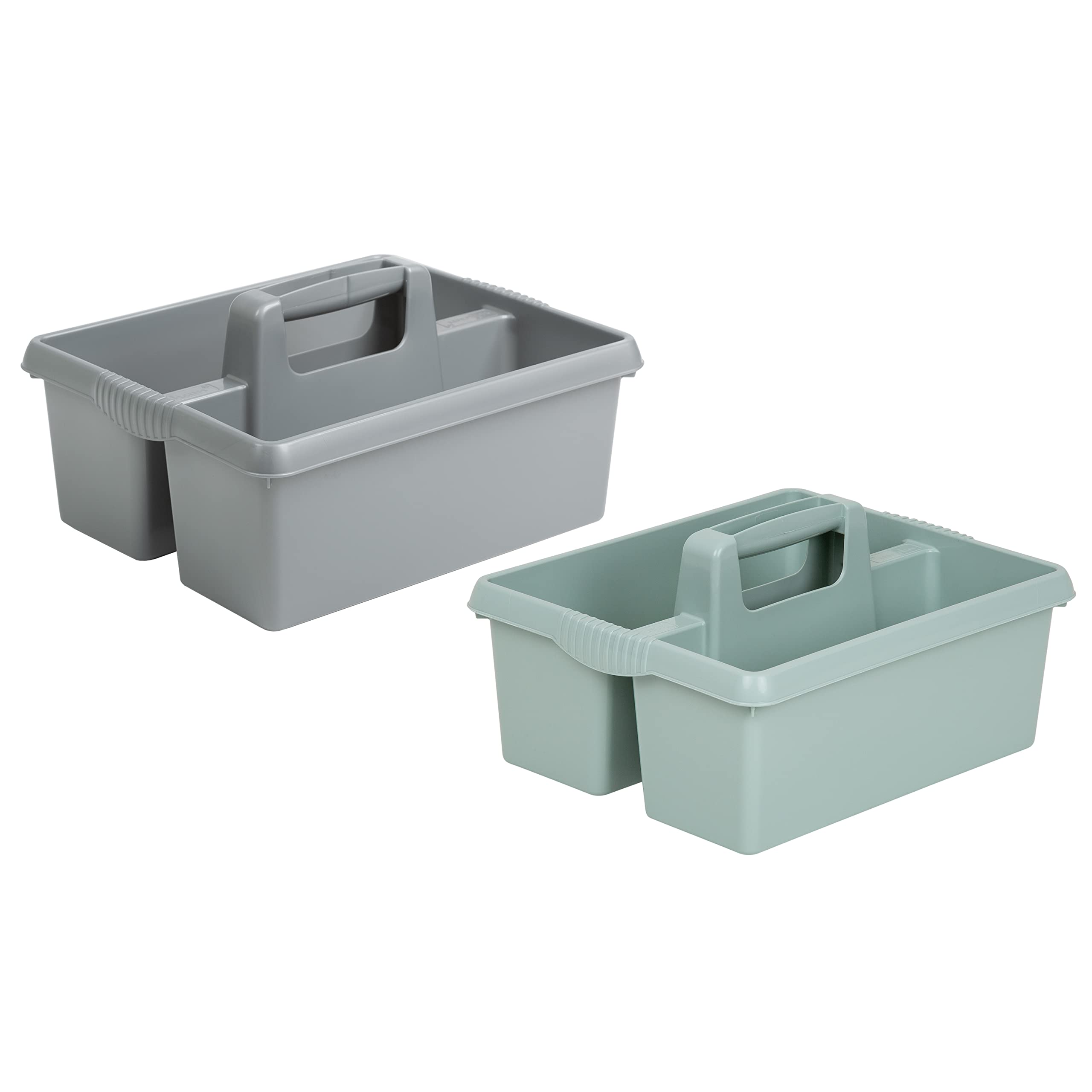 (Set of 2) Cleaning Caddy with Handles Plastic Caddy Tidy Organiser ...