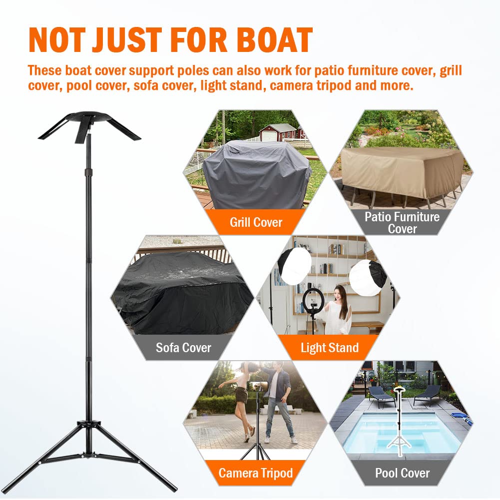 Snapklik.com : iCOVER Boat Cover Support Pole System-Height Adjustable ...