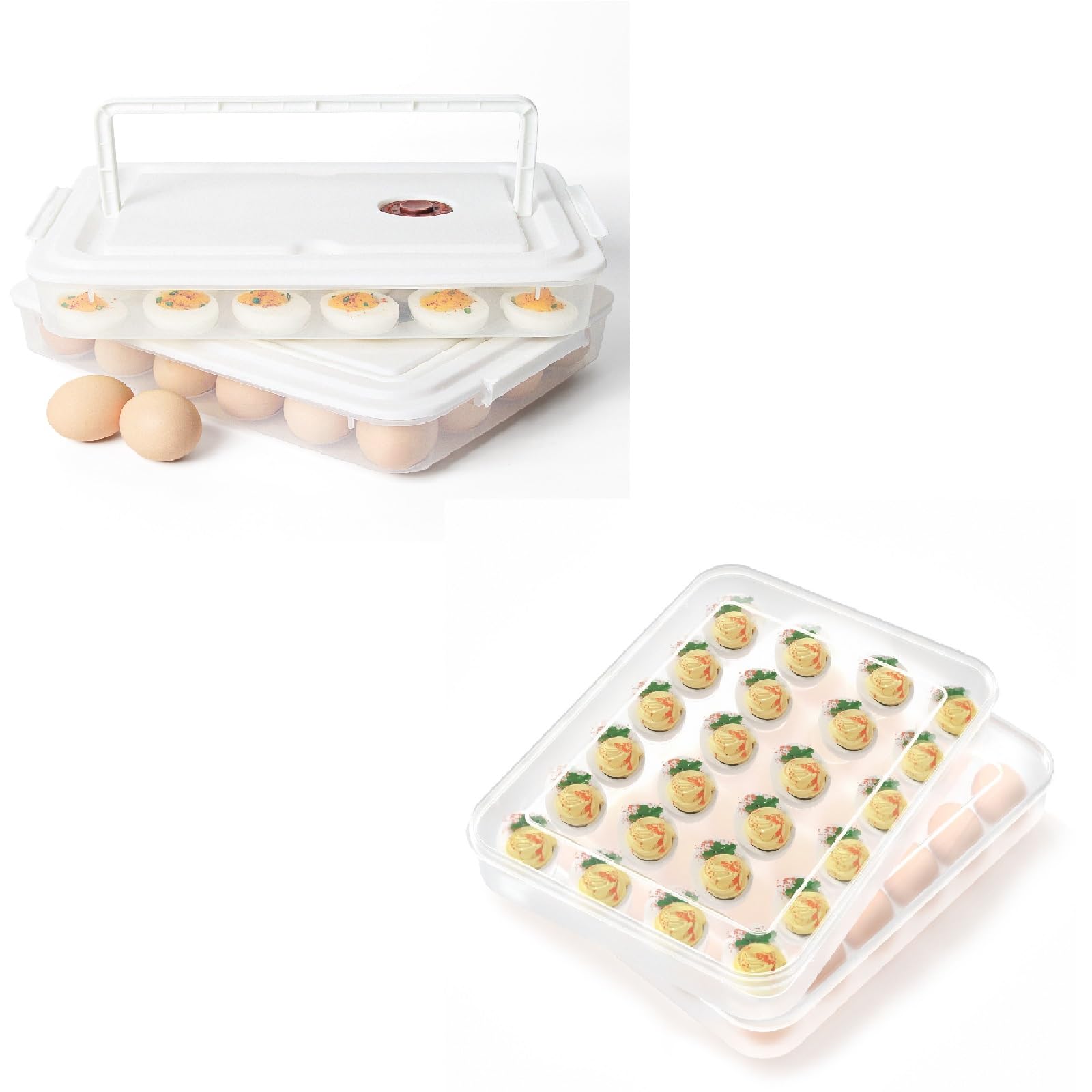 Amazon.com | Newness Deviled Egg Containers with Lid, (Set of 4 ...