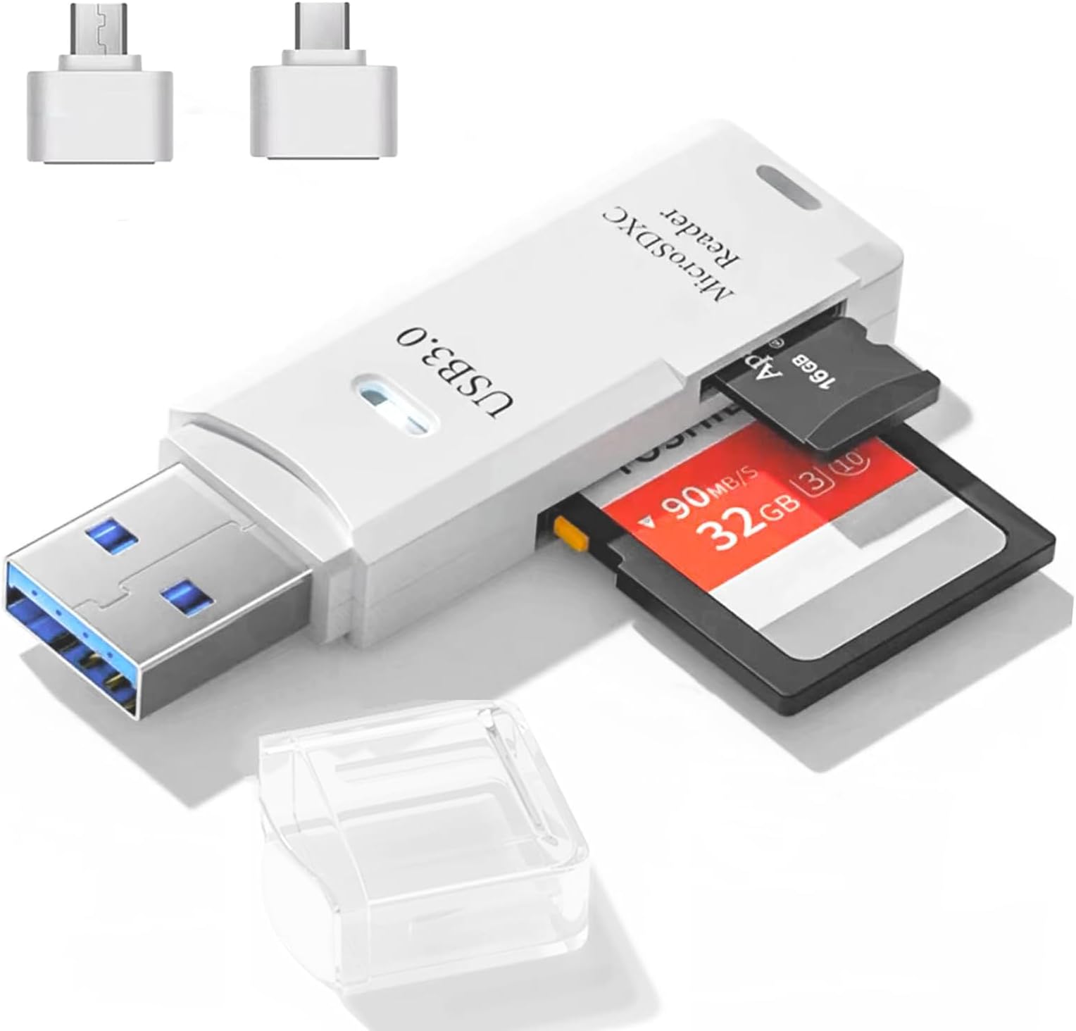 Amazon.com: SD Card Reader with Type C & Micro USB Adapter USB3.0 ...
