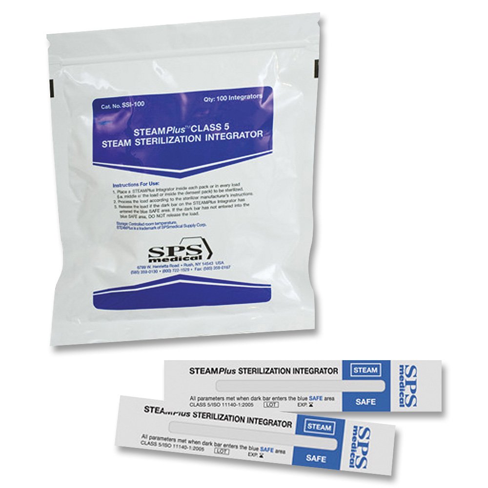 CROSSTEX SSI100 STEAMPlus Type 5 Sterilization Integrator (Pack of 100 ...