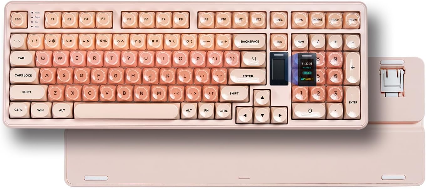Amazon.com: Keymatic Foundation Mechanical Keyboard,98% Pink Creamy ...