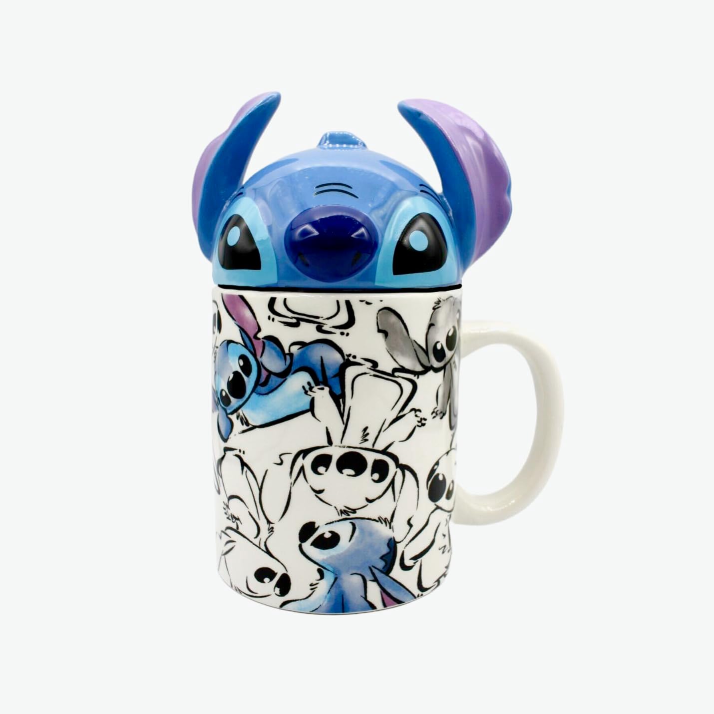 Amazon.com: Disney Stitch Tossed Covered Mug Kitchen Accessories | Cute ...