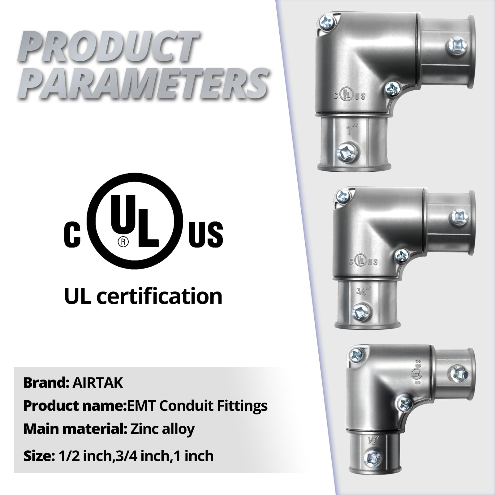 Snapklik.com : AIRTAK 10 Pcs EMT Conduit Fittings Inside Corner Pull ...