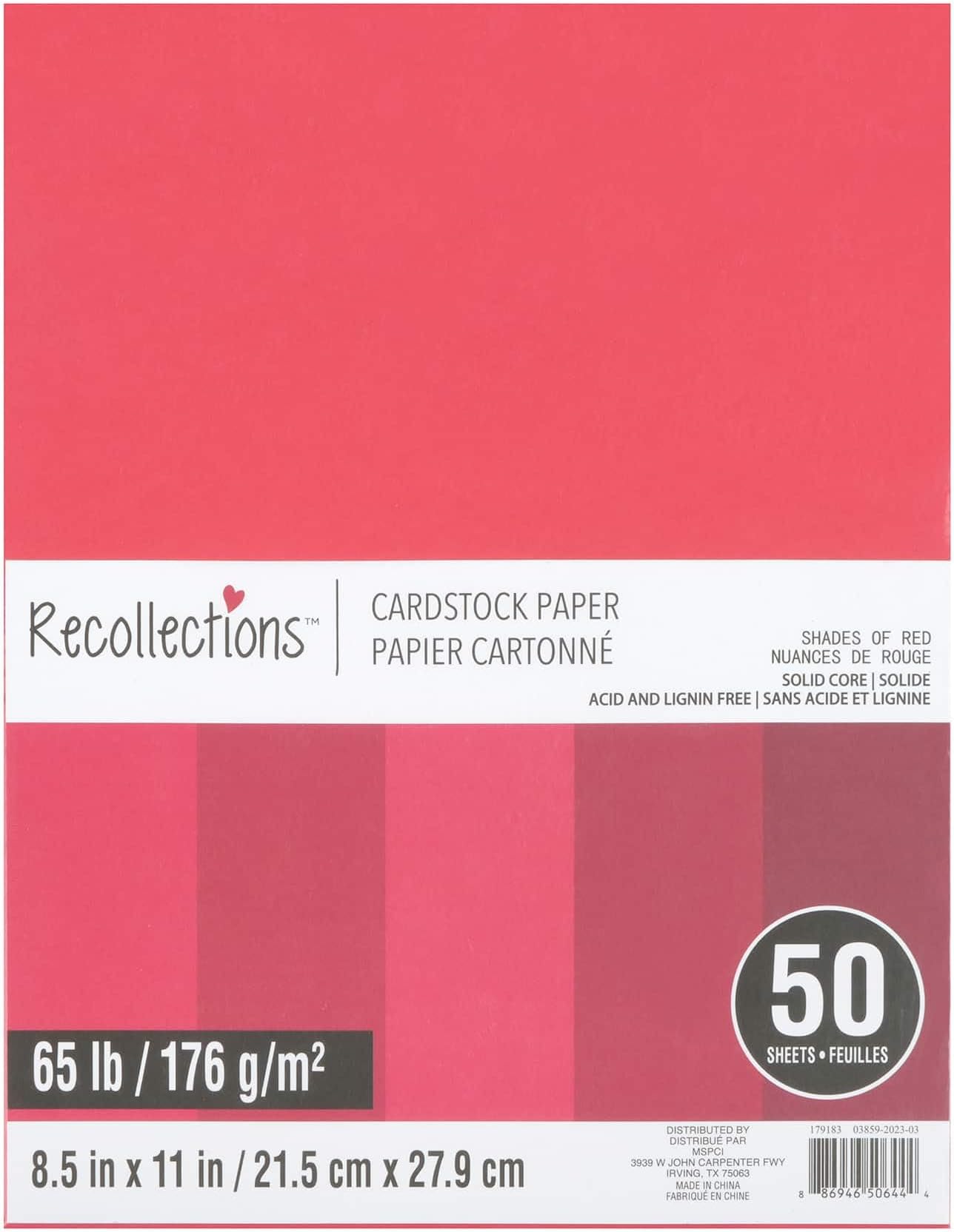 Amazon.com : 50 Sheets 8.5” x 11” Shades of Red Cardstock Paper by ...