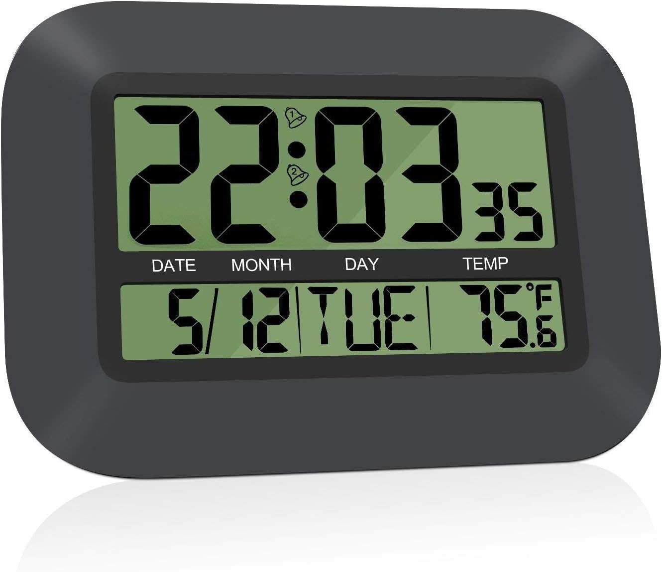 HeQiao Silent Desk Clocks Digital Wall Clock Simple Large LCD Alarm ...