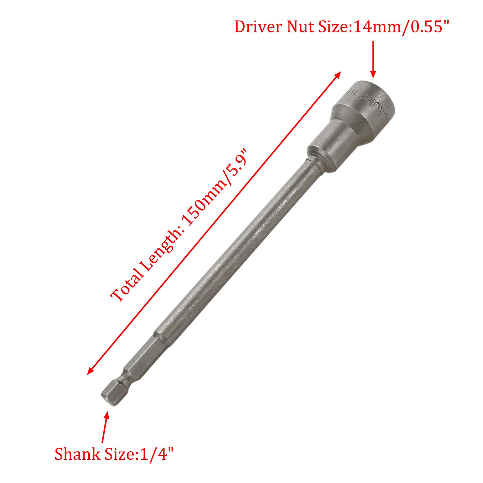 Snapklik.com : Hex Shank Magnetic Power Nut Driver Bit Set 14mm Hex ...