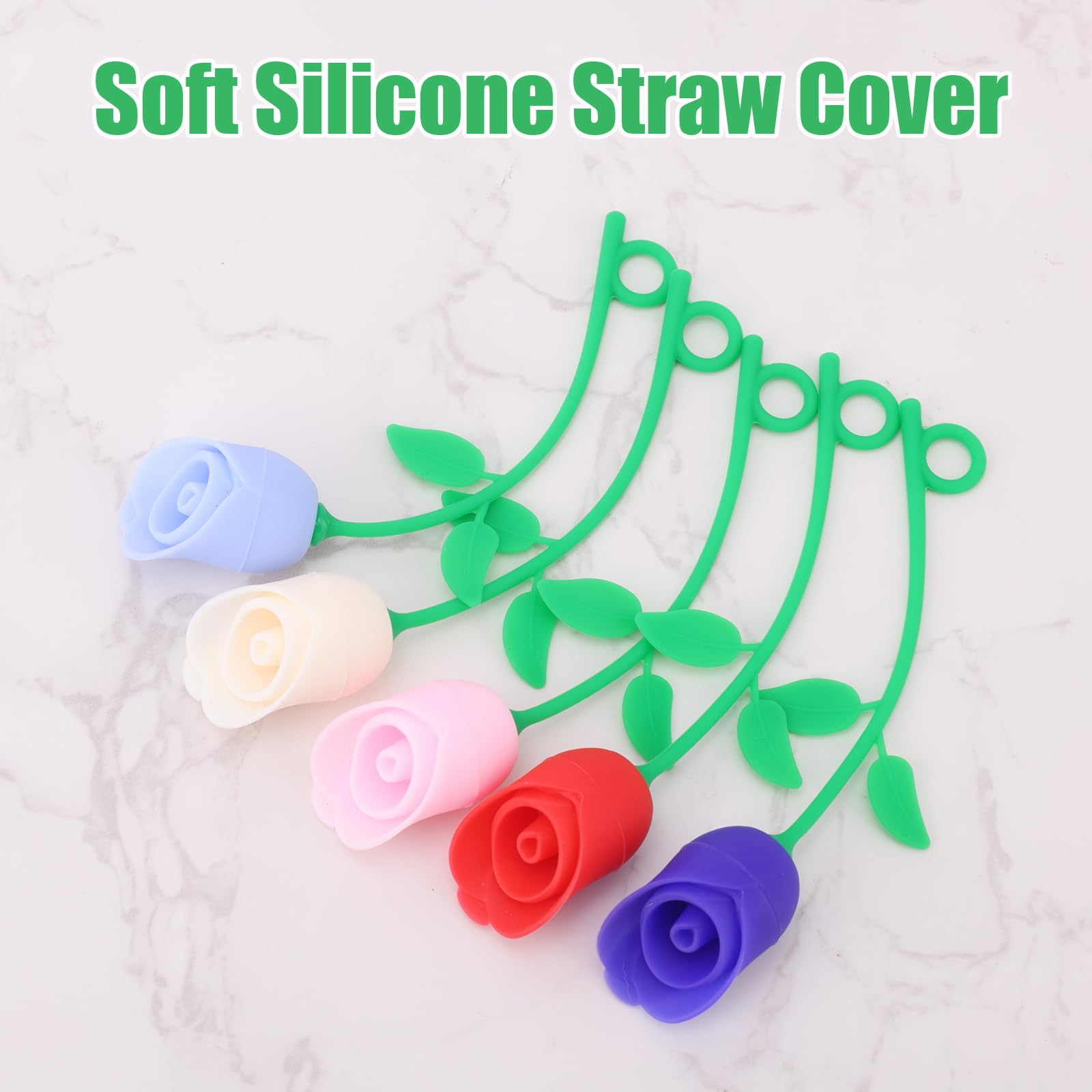 Snapklik.com : 5pcs Straw Toppers For Stanley Cups, Rose Flower Straw ...