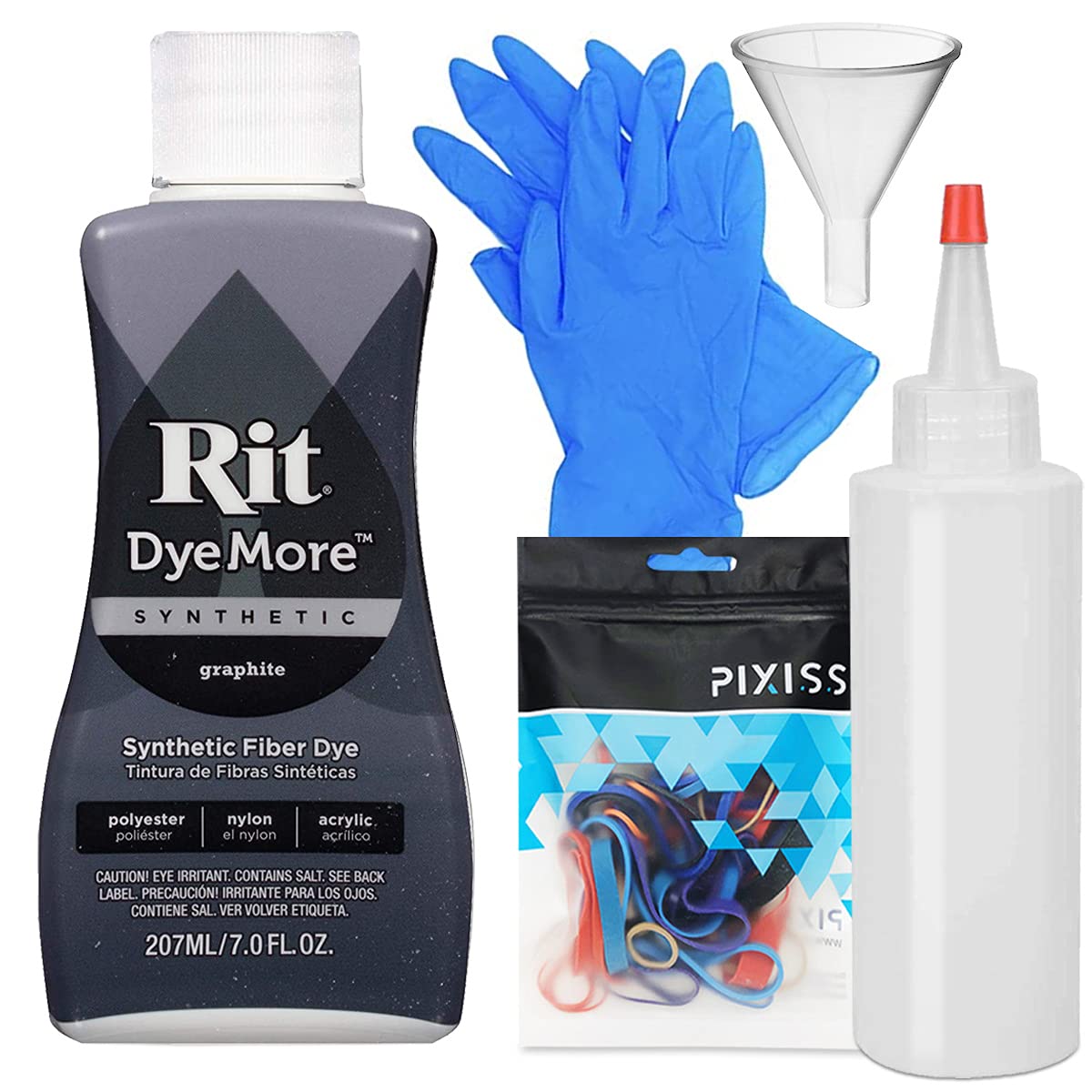 Rit Dye Liquid Graphite All-Purpose Dye (8oz) - Pixiss Tie Dye Kit and ...