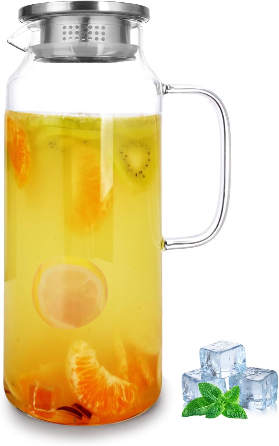 Amazon.com: Apexstone 2 Liter 68 Ounces Glass Water Pitcher with Lid ...