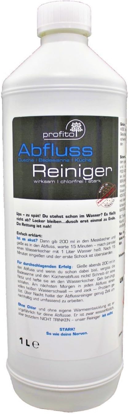 profitol® Abflussreiniger 1000 ml inkl. MESSBECHER, chlorfrei, wirkt ...