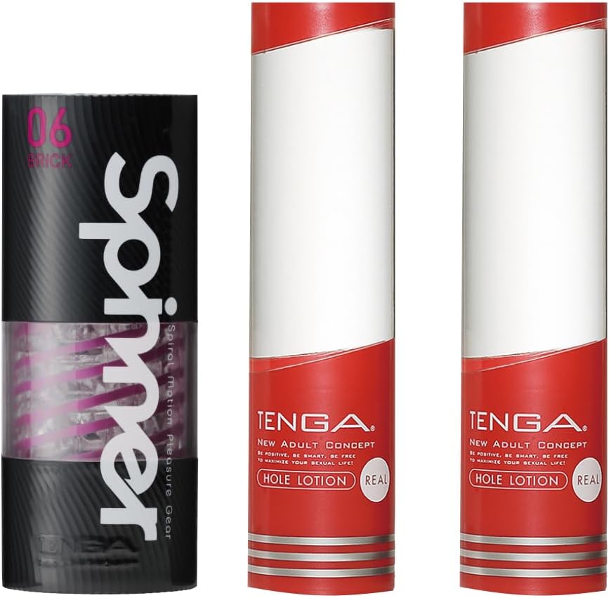 Amazon.com: TENGA Spinner Brick Male Manual Masturbator Device with 2 Real Lotion : Health ...