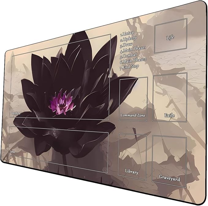 Amazon.com: STORKY Fantasy Black Lotus TCG Playmat, 24 x 14 inches, MTG ...