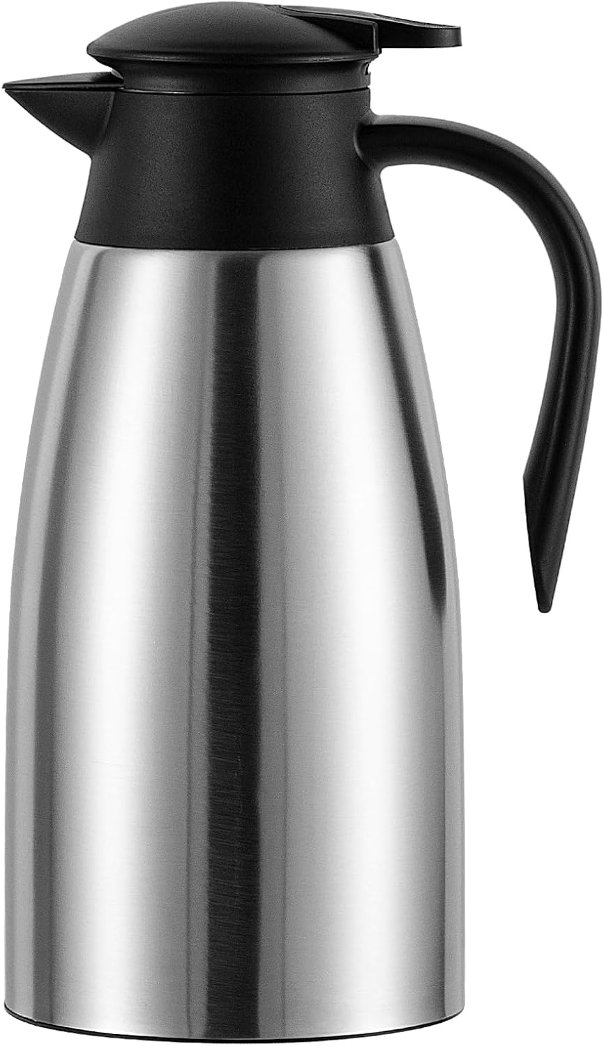 Dyserbuy 2L Thermal Coffee Carafe, Double Walled Vacuum Insulated Jug ...