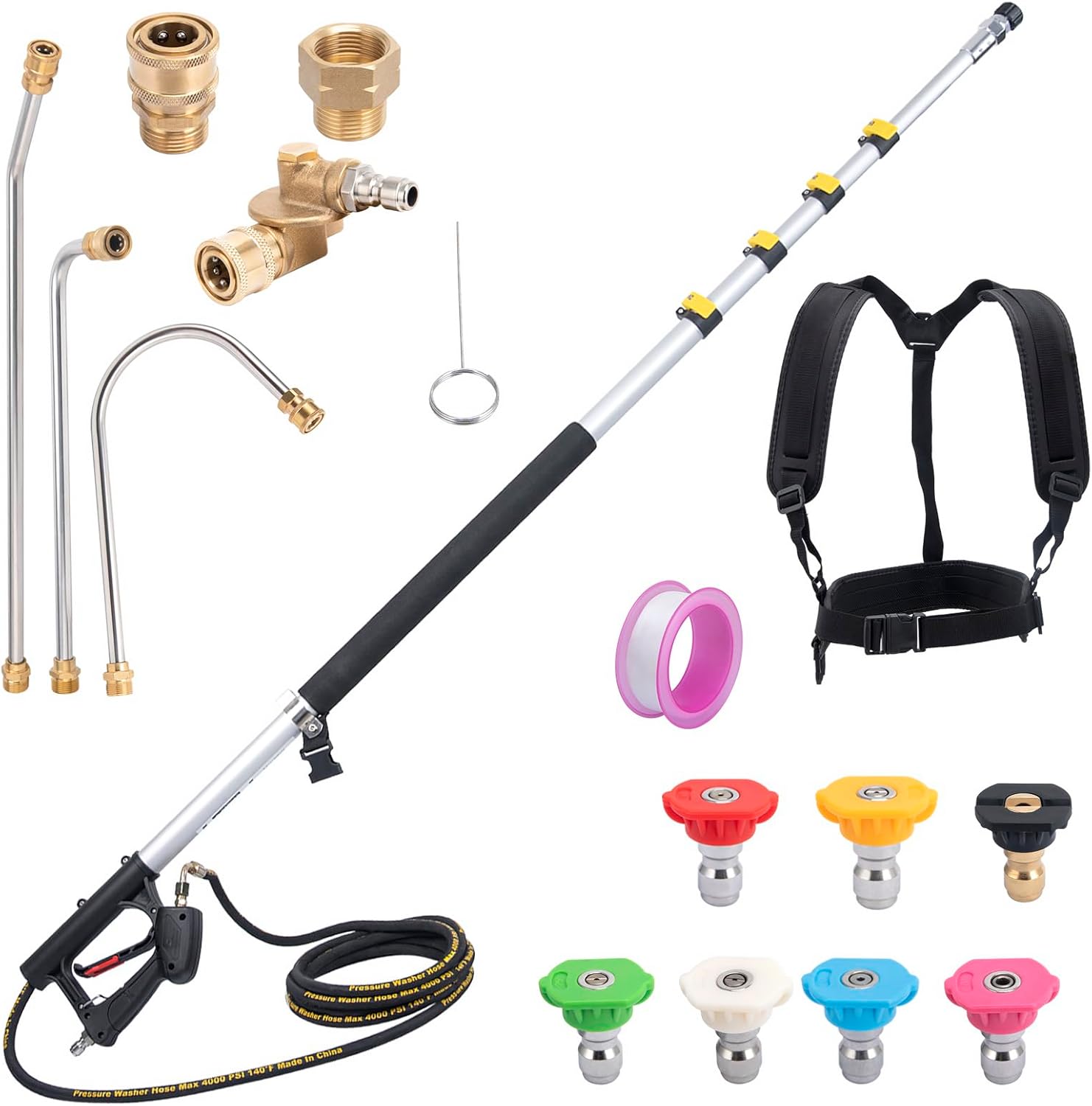 Amazon.com: Pressure Washer Extension Wand 24 Feet, Telescoping Power ...