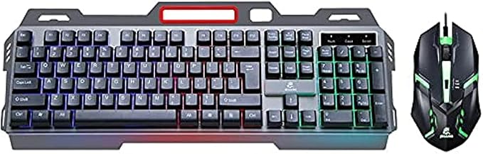 Jeqang Metal Mechanical Gaming Keyboard and Mouse Combo (Black, JK-938): Buy Online at Best ...