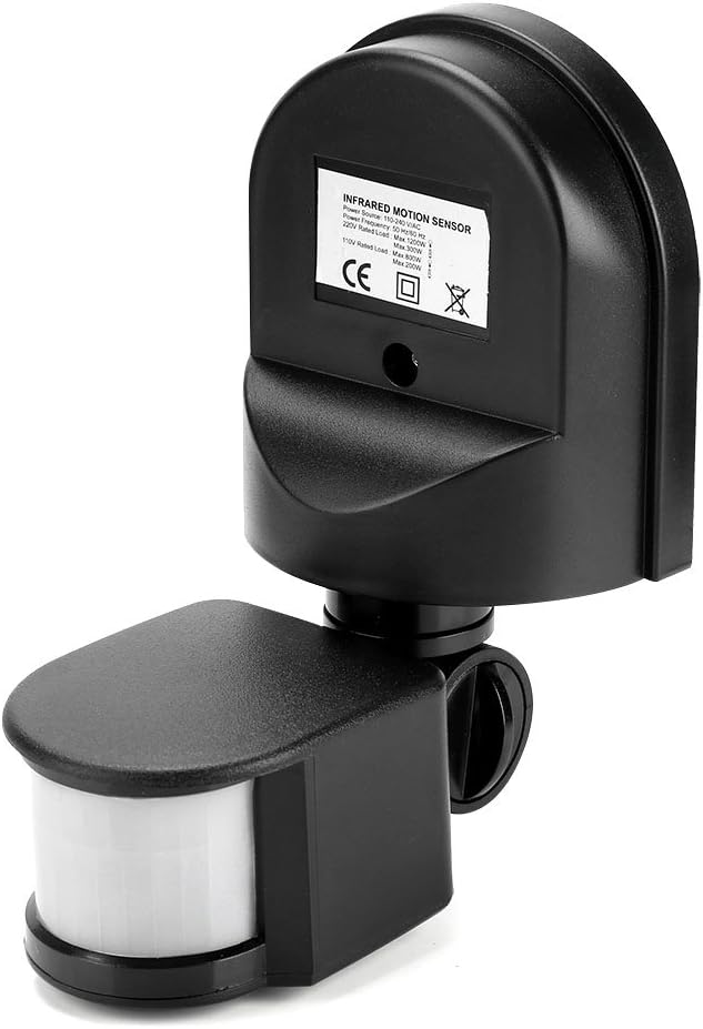 PIR Sensor Switch, Outdoor IP44 Waterproof Adjustable PIR Body Motion ...