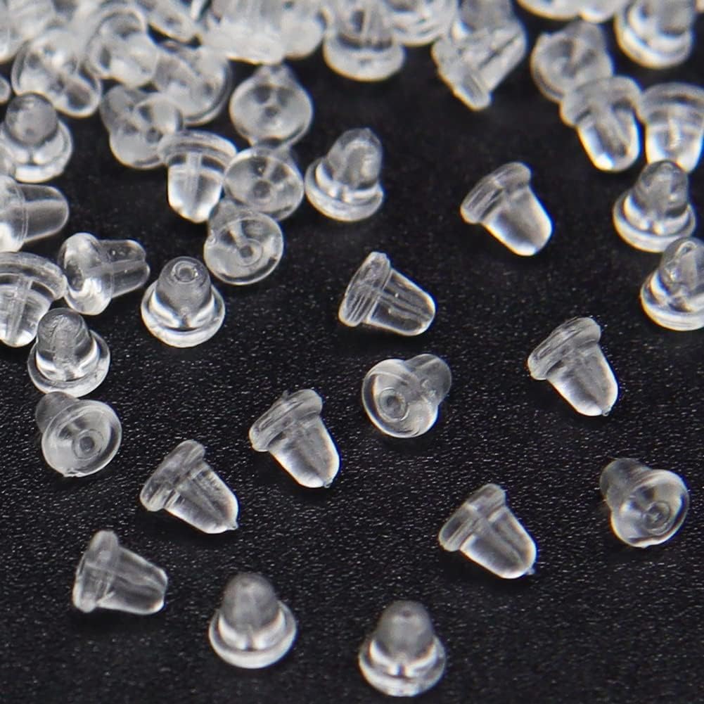 Amazon.com: Silicone Earring Backs Earring Backings 1200 Pcs Soft Clear ...
