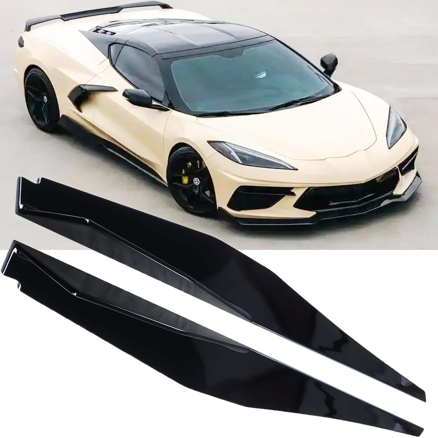 Snapklik.com : 2pcs Side Skirts For Corvette C8 Rocker Panels Guard ...