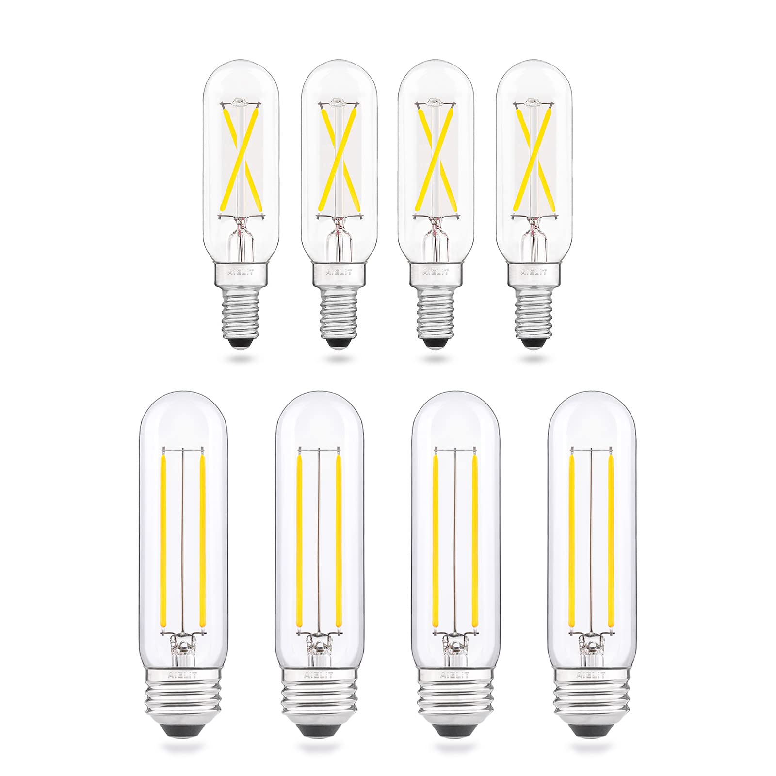 AIELIT 4-Pack 6W T10 E26 LED Bulb/T8 E12 LED Light Bulb Bundle ...