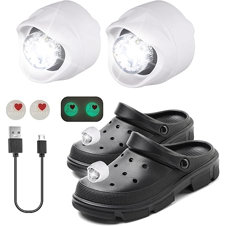 Generic Headlights for Croc Shoe 2pcs, Rechargeable Croc Lights Croc ...